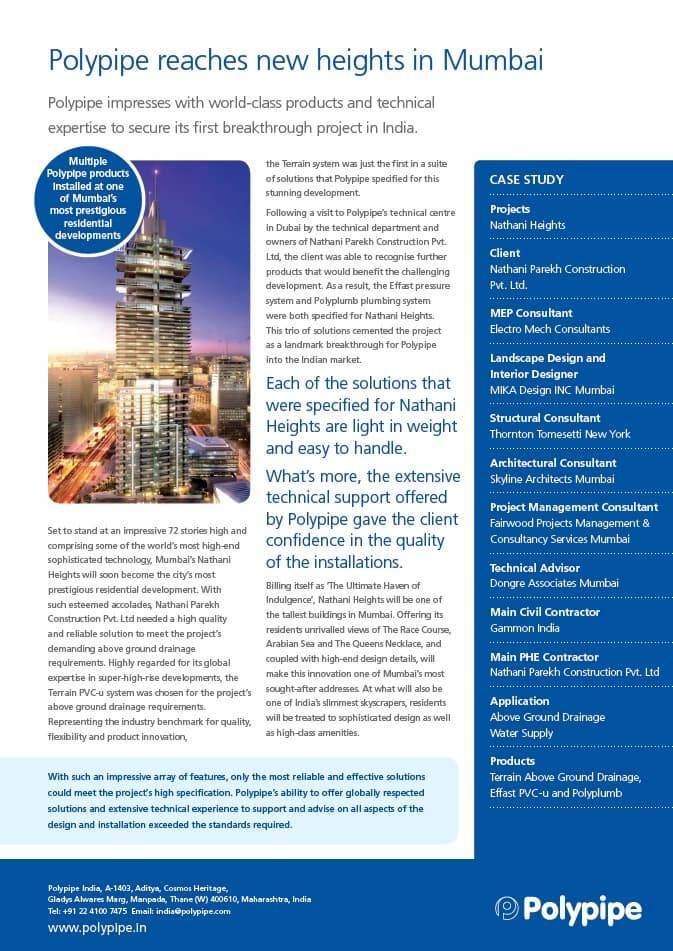 Nathani Heights, Mumbai, INDIA Case Study | Polypipe Middle East